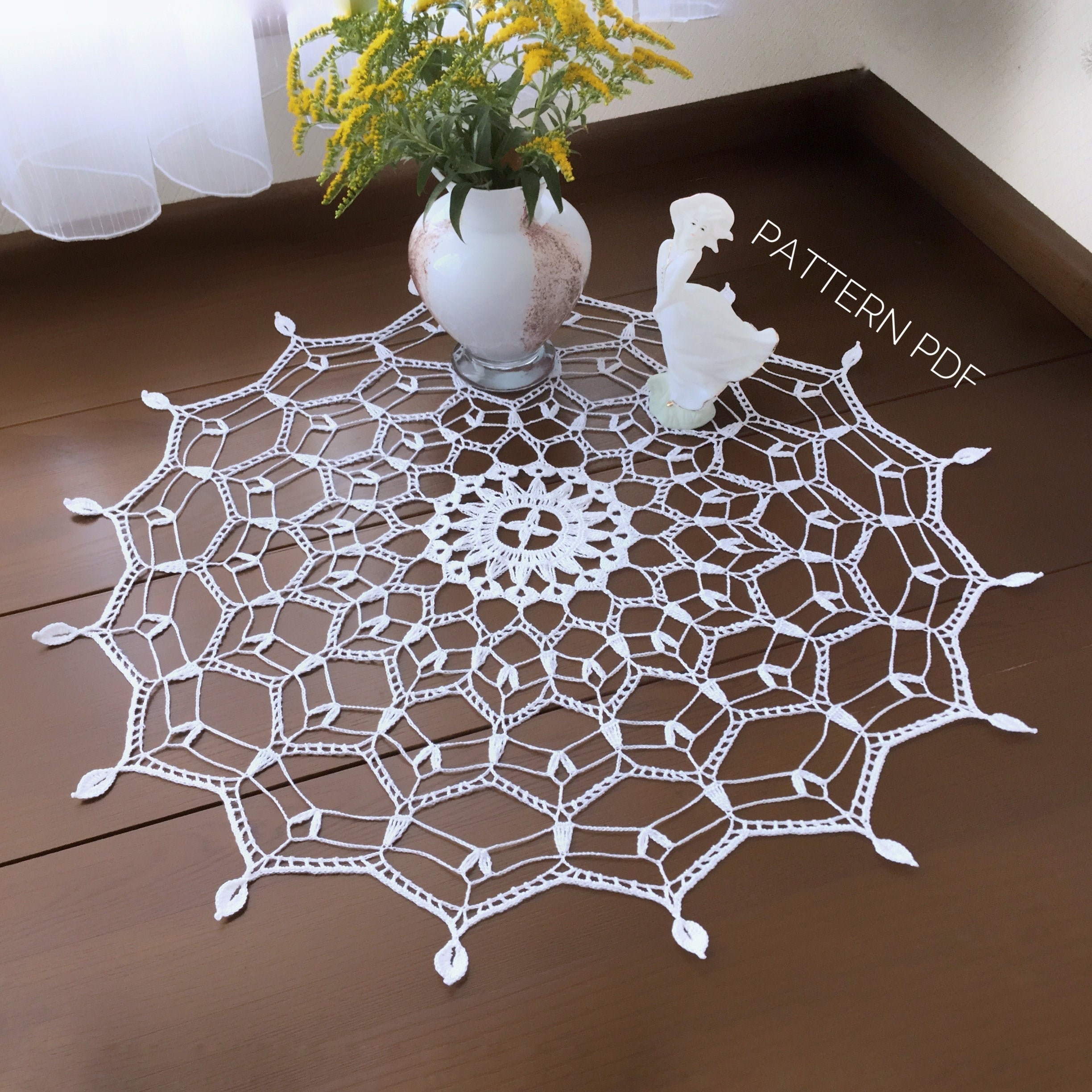 Set of 3 vintage hand made crochet cloth mat doilies doily beautiful ...