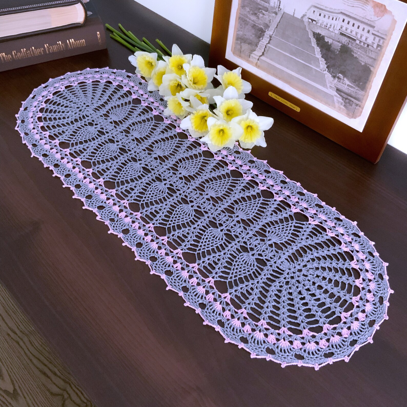 Pineapple Crochet Table Runner Pattern, Crochet Doily Pattern, Digital ...