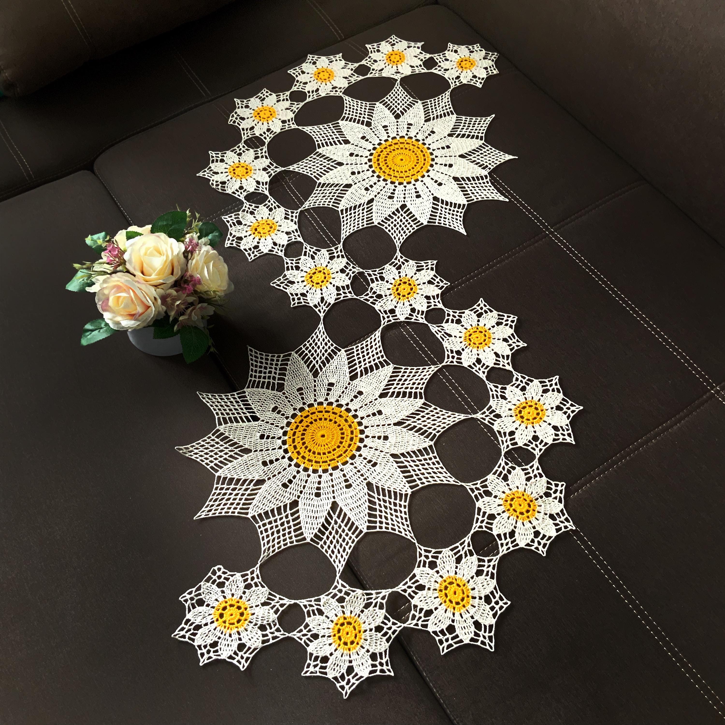 Crocheted Table Runner Patterns - Lace Crochet Doily Pattern With ...