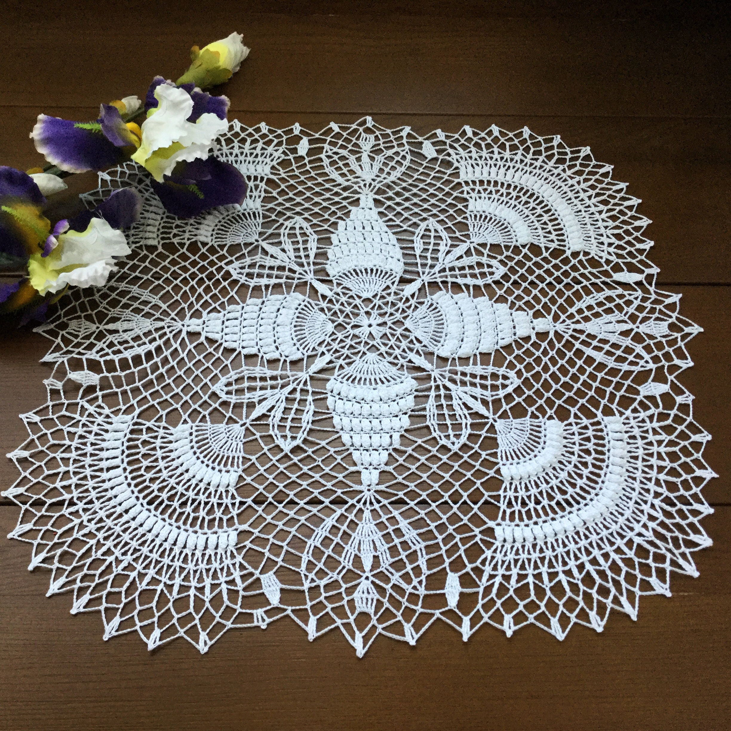 Crochet doily pattern crochet square doily step by step | Etsy