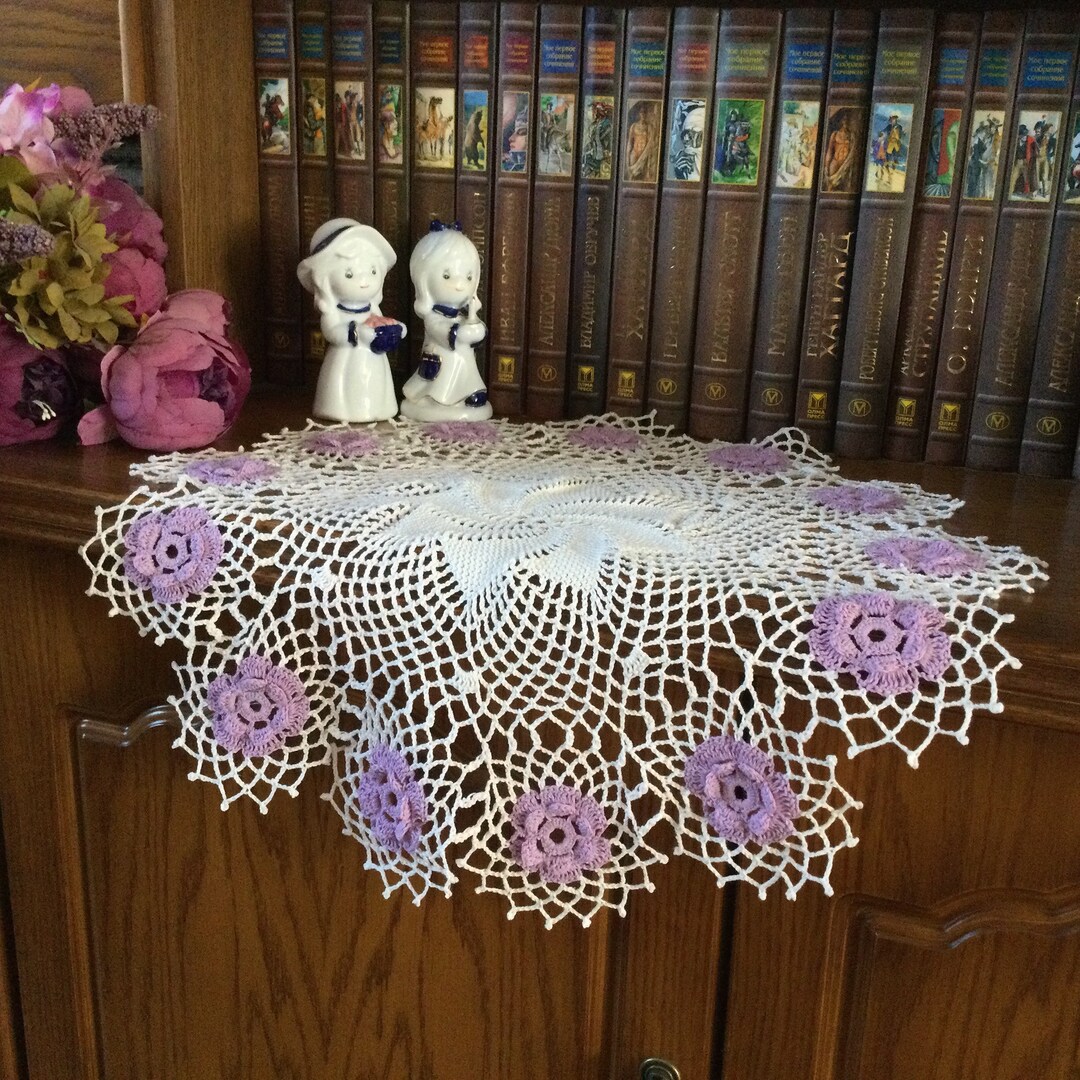 Crochet Doily Pattern, Crocheted Pinwheel Centerpieces, Crochet Flower ...