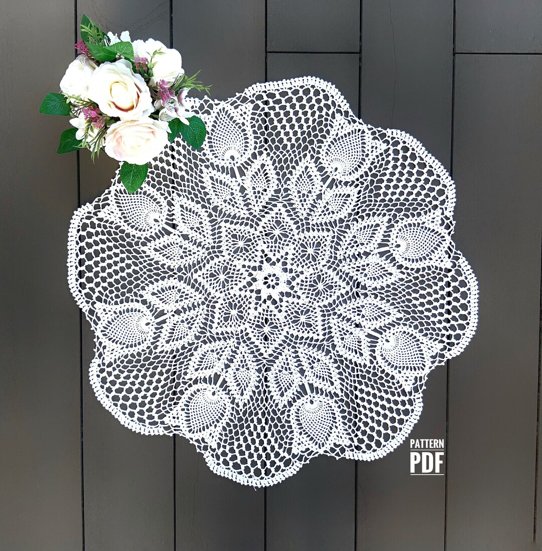 Pattern for Crochet Doily With Tulips, Large Doilies Crochet Pattern ...