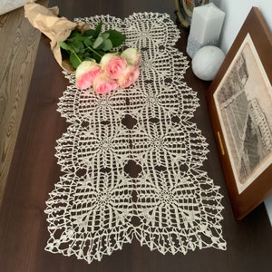 Crochet Pattern Doily of Motifs, Table Runner Pattern, Doilies Crochet ...