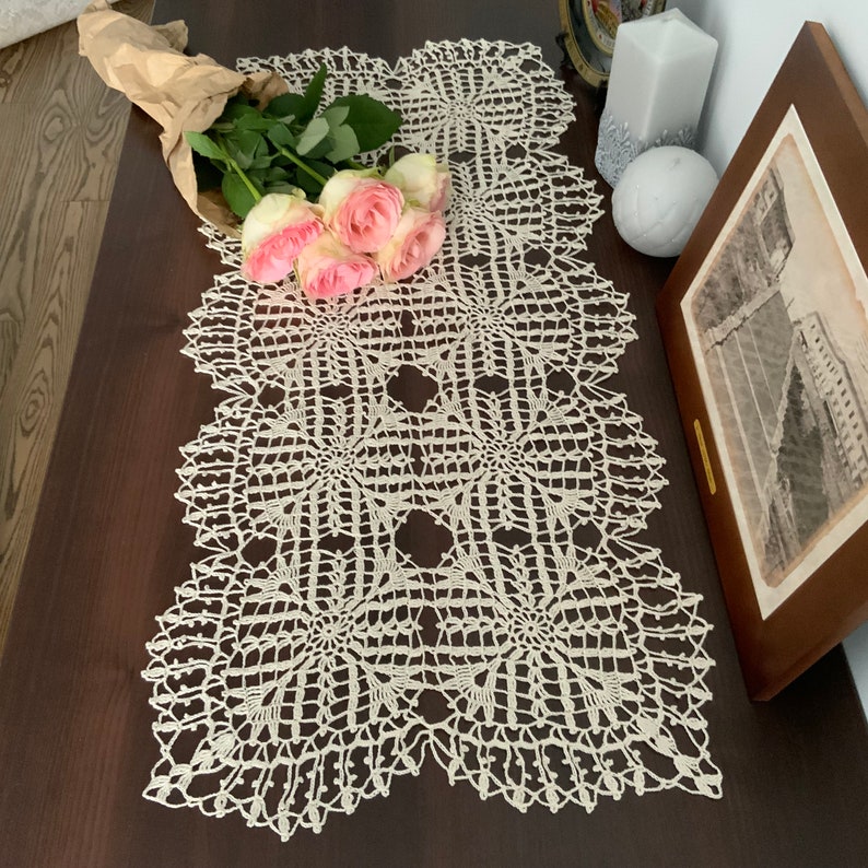 Crochet Pattern Doily of Motifs, Table Runner Pattern, Doilies Crochet ...