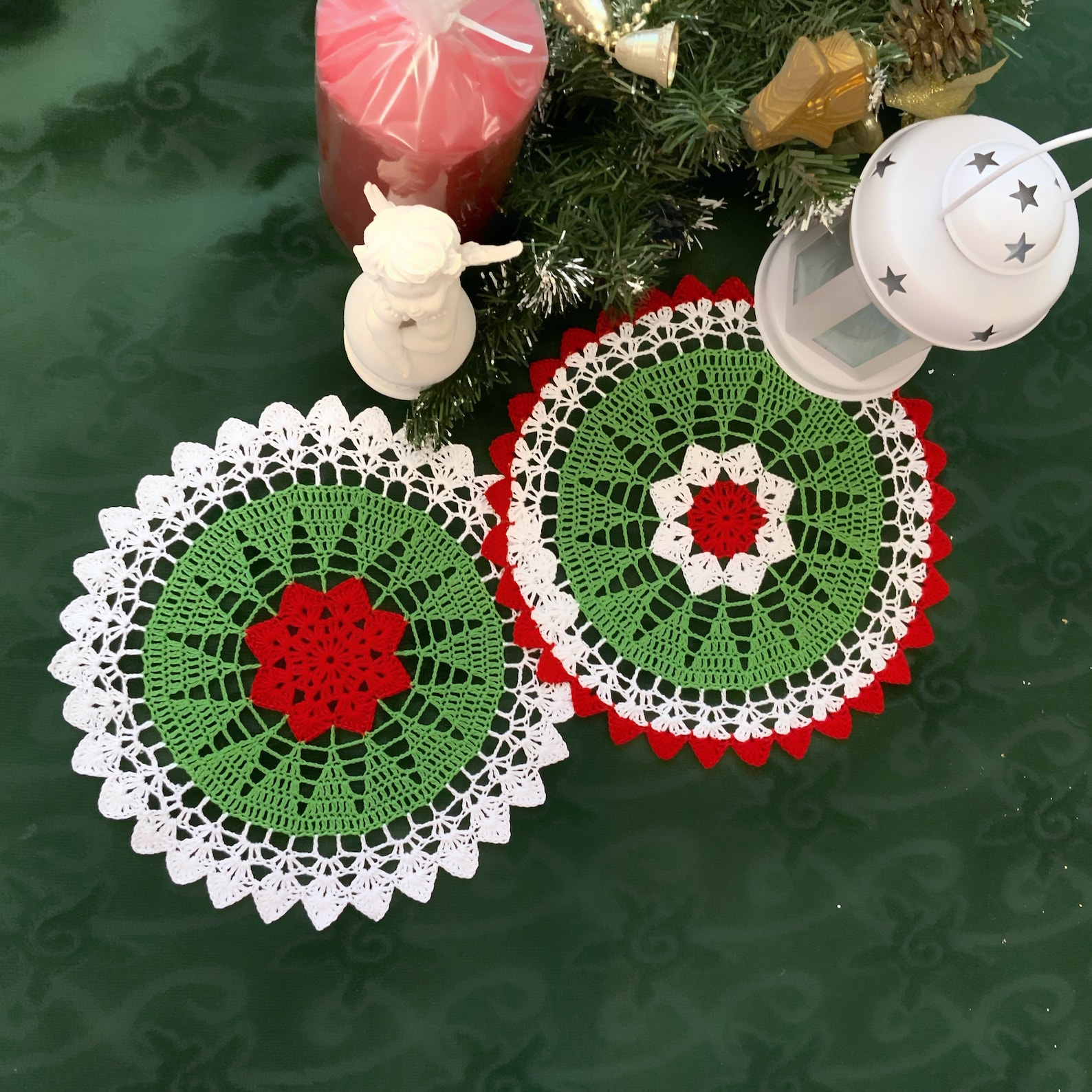 Crochet Pattern for Christmas Doily, Crochet Lace Doily, Christmas ...