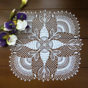 Crochet Doily Pattern, Crochet Square Doily, Step by Step Crochet ...