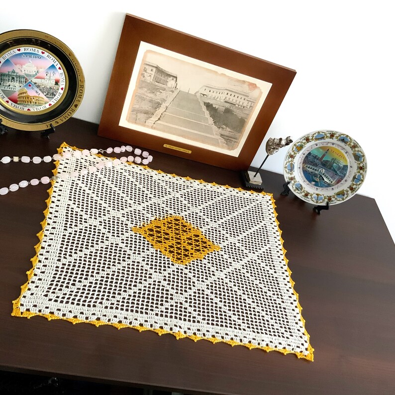 Crochet Pattern for Rectangular Doily Filet Crochet Doily - Etsy