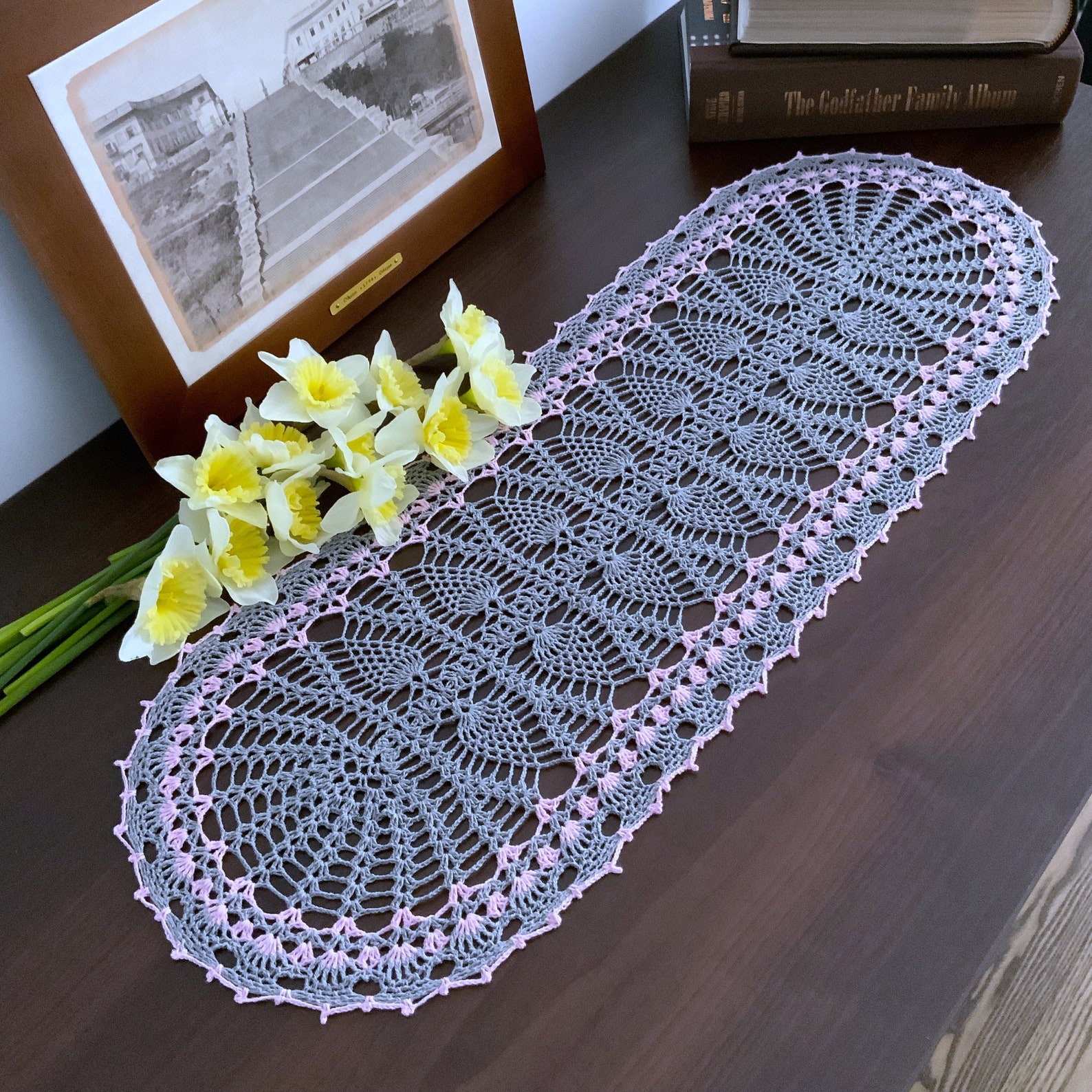 Pineapple Crochet Table Runner Pattern, Crochet Doily Pattern, Digital ...