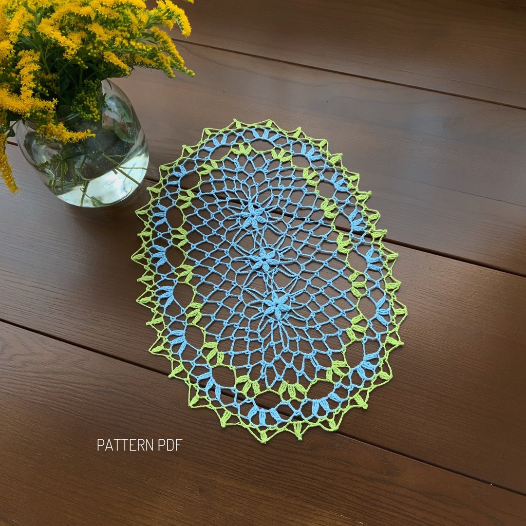 Oval Doilies Crochet Pattern - Crochet Pattern Oval Tablecloth - Table ...