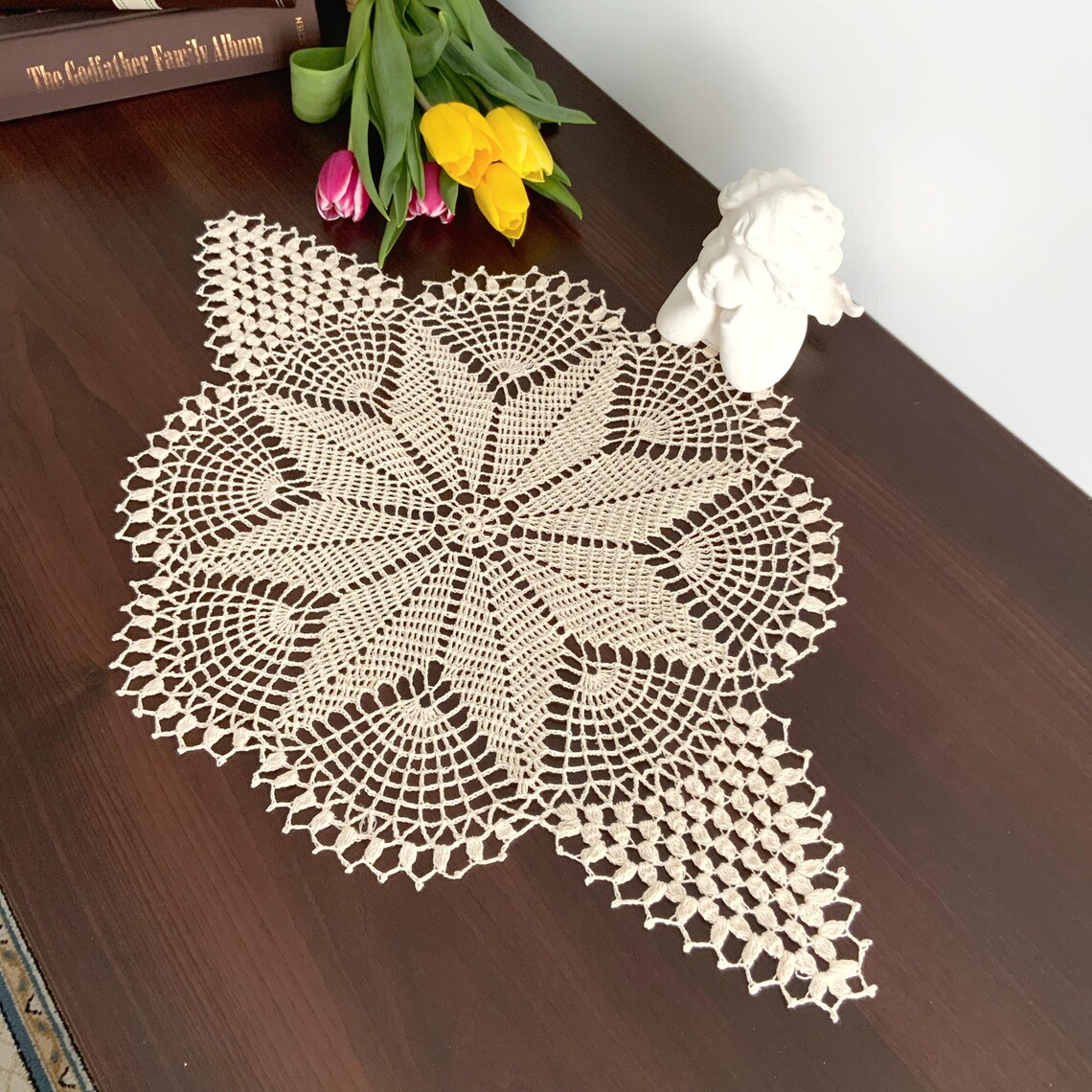 Crochet Pattern Lace Doily - Crochet Oval Doily Patterns - Pineapple ...