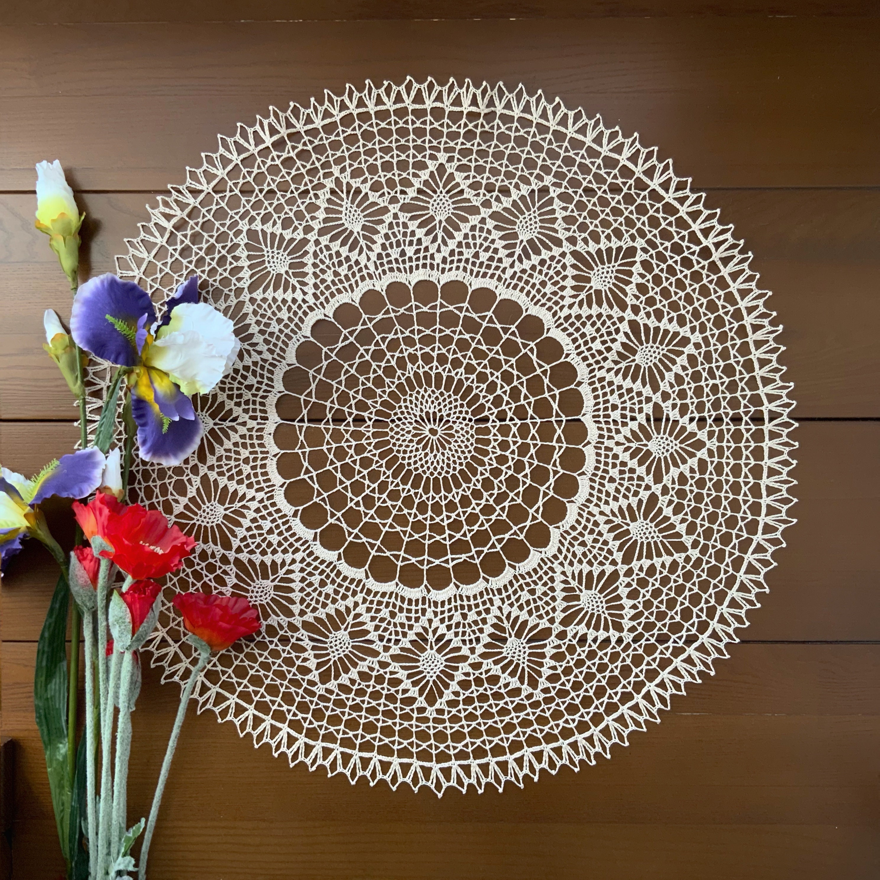 Crochet Pattern for Large Doily Vintage Crochet Doily Row by - Etsy