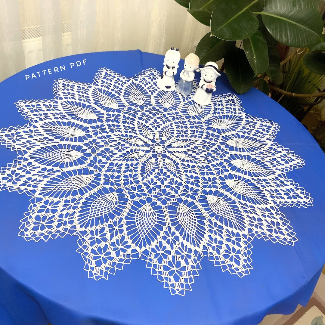 Large Centerpiece Crochet Doily Pattern - Pineapple Crochet Doilies ...
