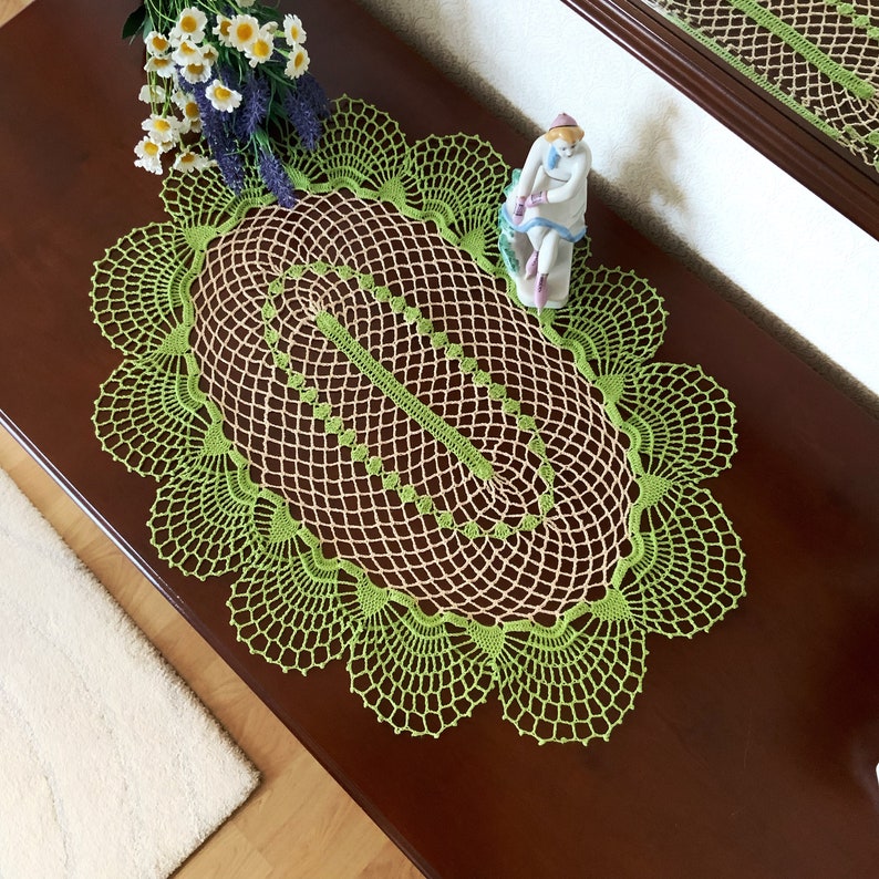 PDF Set of 2 Crochet Pattern, Oval Doily Pattern, Vintage Crochet PDF ...