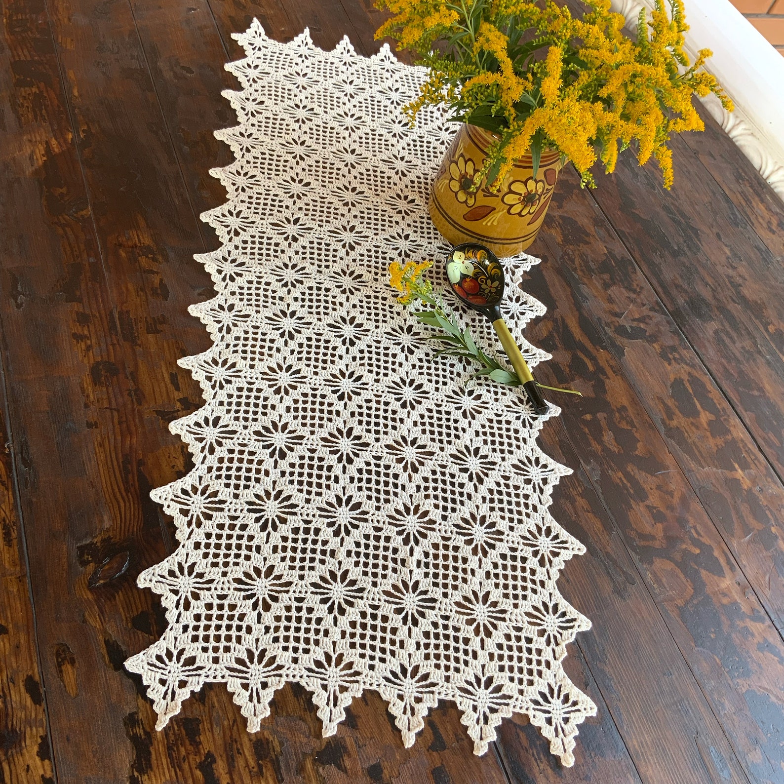 Pattern Pdf for Crochet Table Runners, Doily Crochet Pattern, Crochet ...
