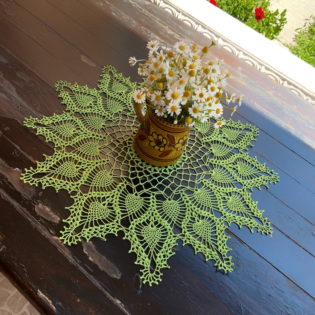 Crochet Pattern Doily, Vintage Pineapple Doily, Heirloom Patterns ...