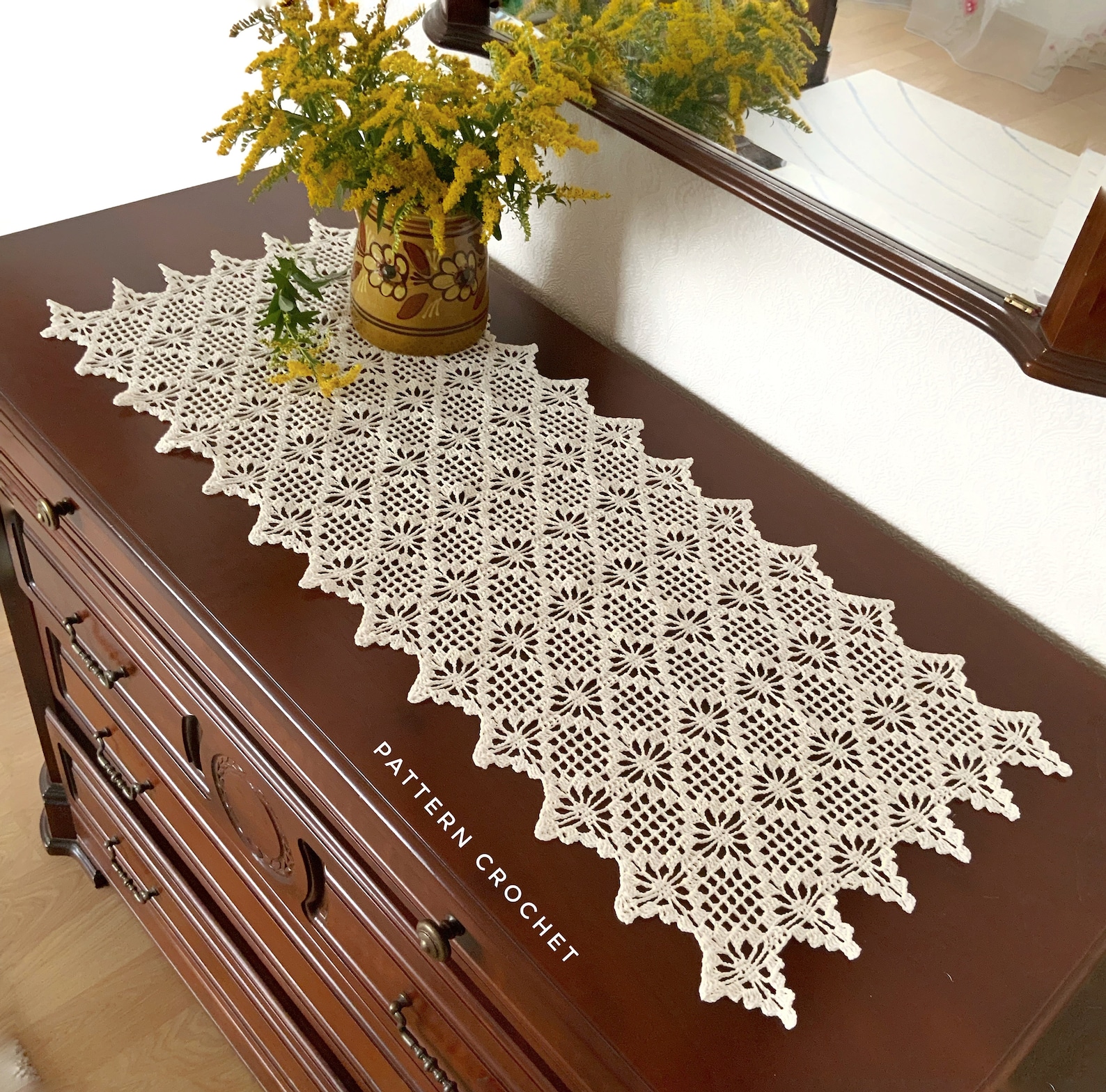 Pattern Pdf for Crochet Table Runners, Doily Crochet Pattern, Crochet ...