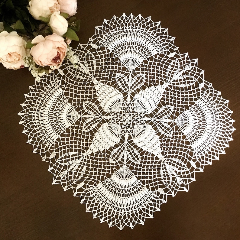 Crochet Doily Pattern Crochet Square Doily Step by Step | Etsy