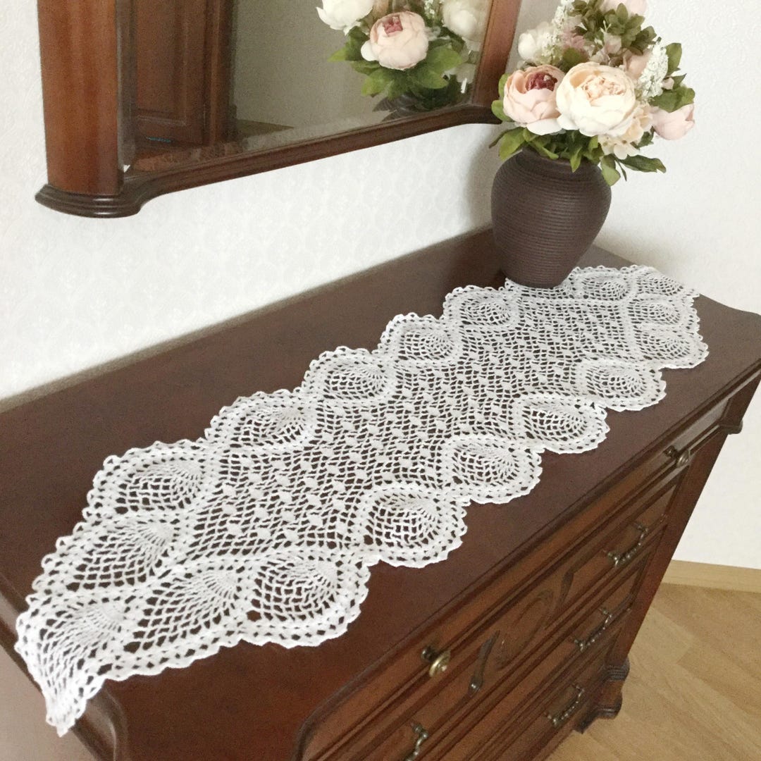 Lace Table Runner Crochet Pattern - Only Chart Doily - Oval Crochet ...