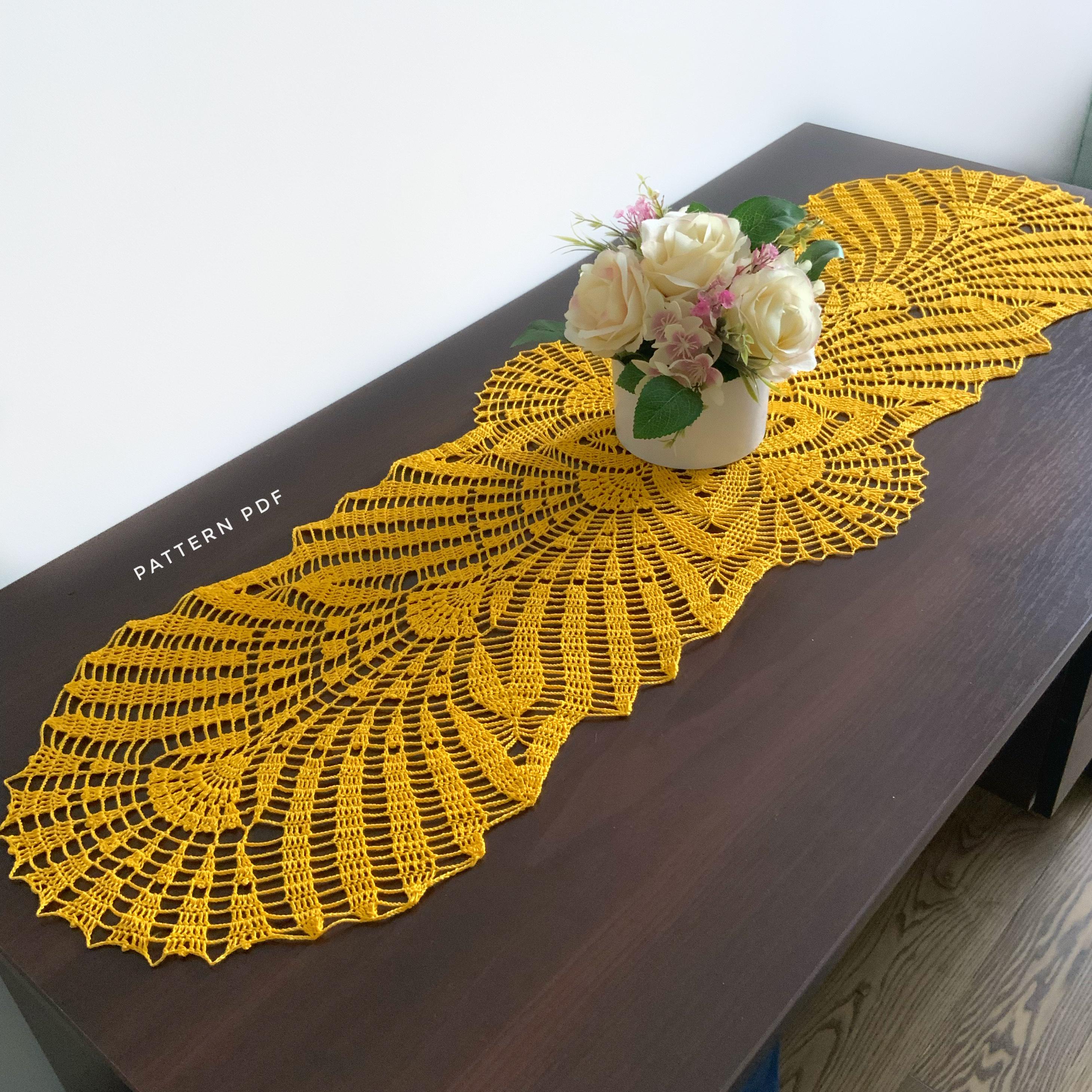 Crochet Table Runner Pineapple Pattern - Crochet Lace Doilies Pattern ...