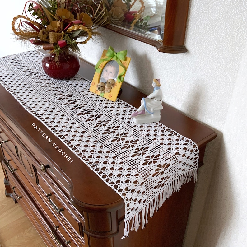 Crochet Table Runner Pattern - Crochet Pattern Doilies - Resplendent ...