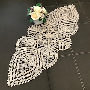 Crochet Oval Pineapple Table Runner Pattern - Crochet Diagram for ...