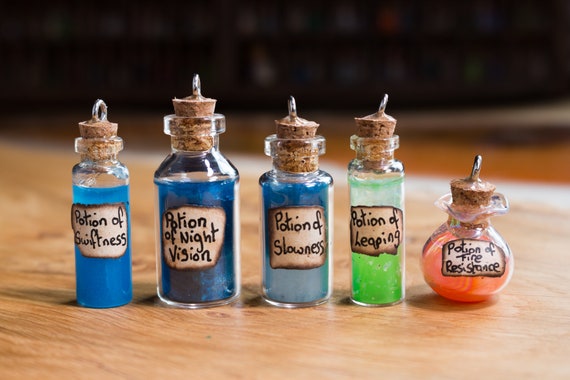 Potion Bottle Necklace Minecraft Collection 1 Glow in the | Etsy