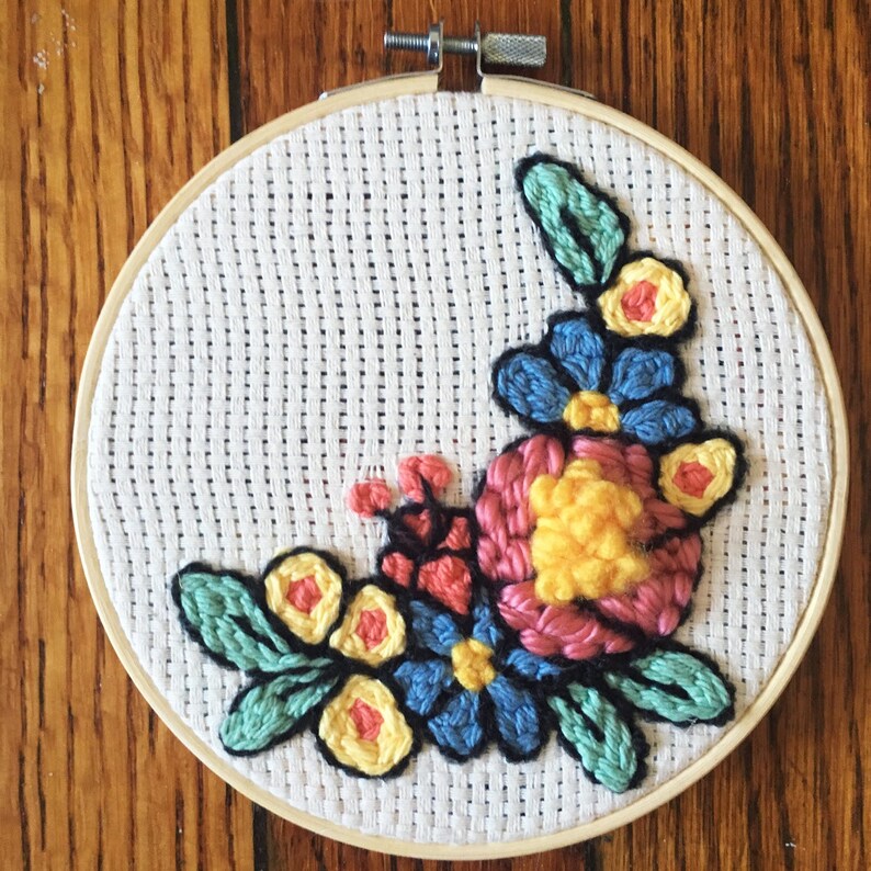 Flowers Crown Punch Needle PDF Pattern - Etsy