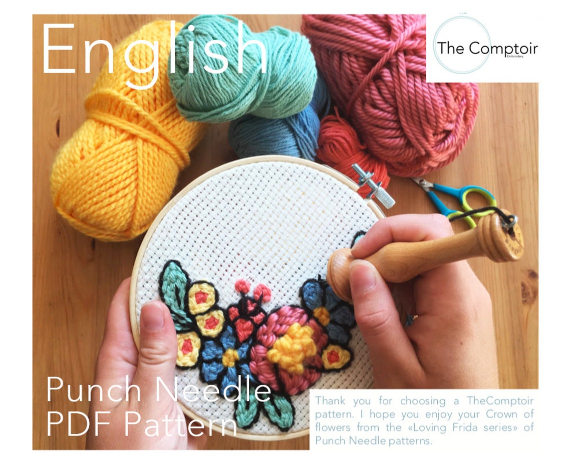 Flowers Crown Punch Needle PDF Pattern - Etsy