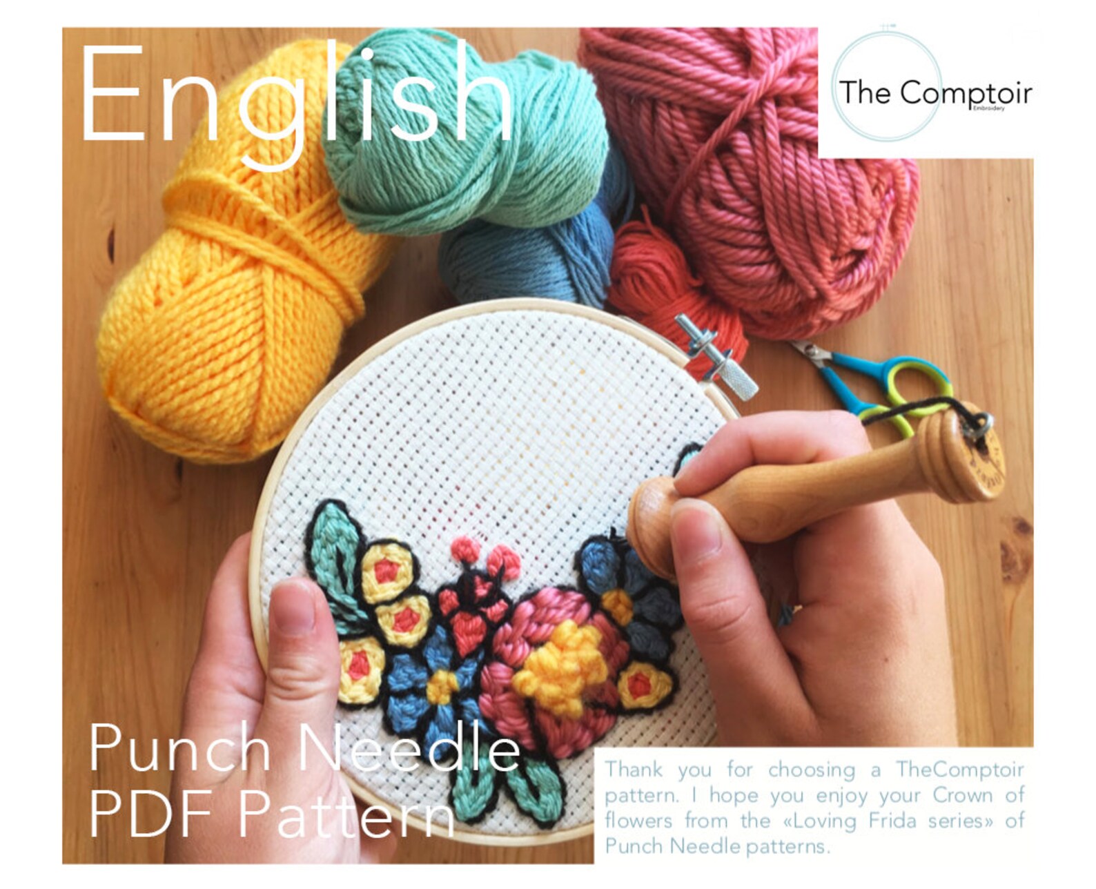 Flowers Crown Punch Needle PDF Pattern - Etsy