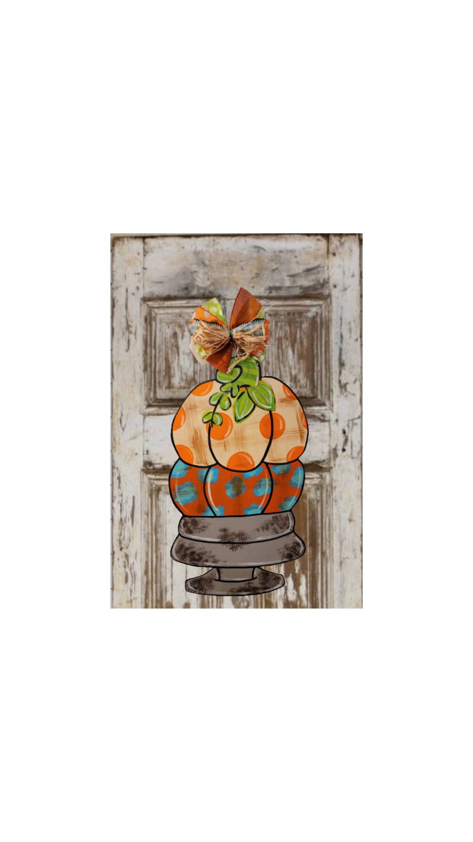 Happy Fall Stacked Pumpkins Polk a Dot Leopard Print Wood - Etsy