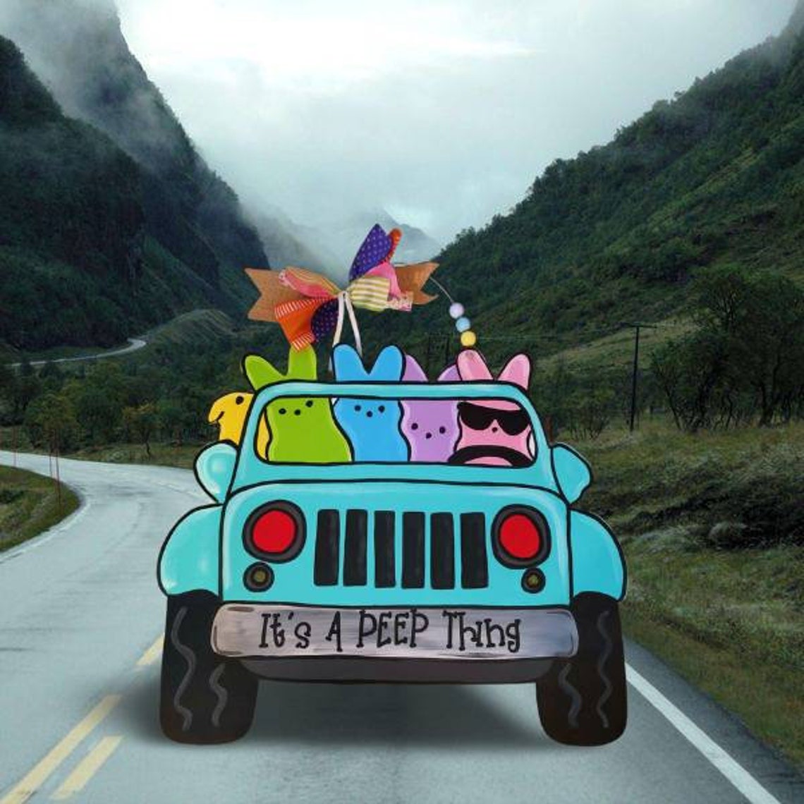 Easter Jeep Peeps Door Hanger 20 Tall X 21.5 Wide - Etsy