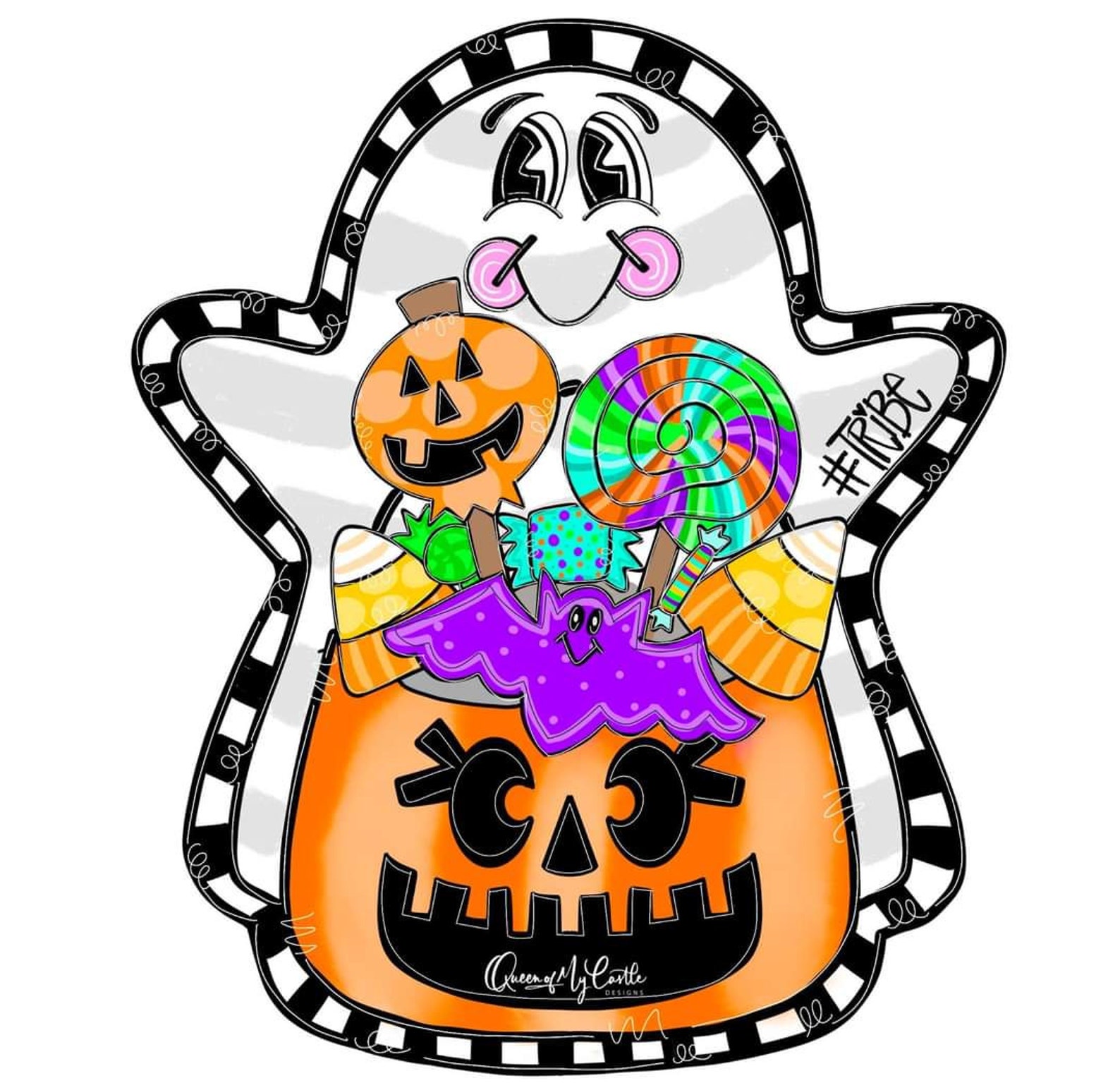 Pre Order Halloween Ghost Candy and Pumpkin Mock up Wood Door - Etsy