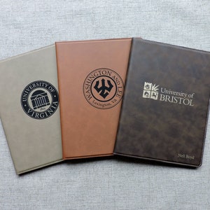 School Logo Portfolio Notebook Personalized, Custom Folio With College ...