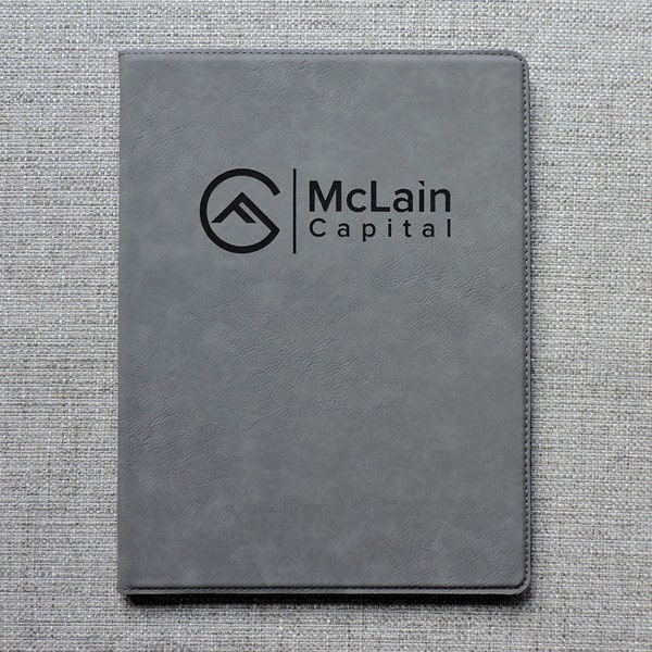 Personalized Leather Portfolio With Logo - Etsy