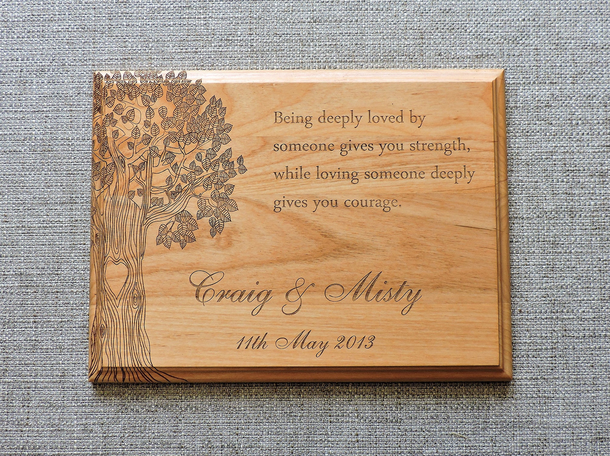 Wood Anniversary Gift With Poem, Personalized 5th Wood Anniversary ...