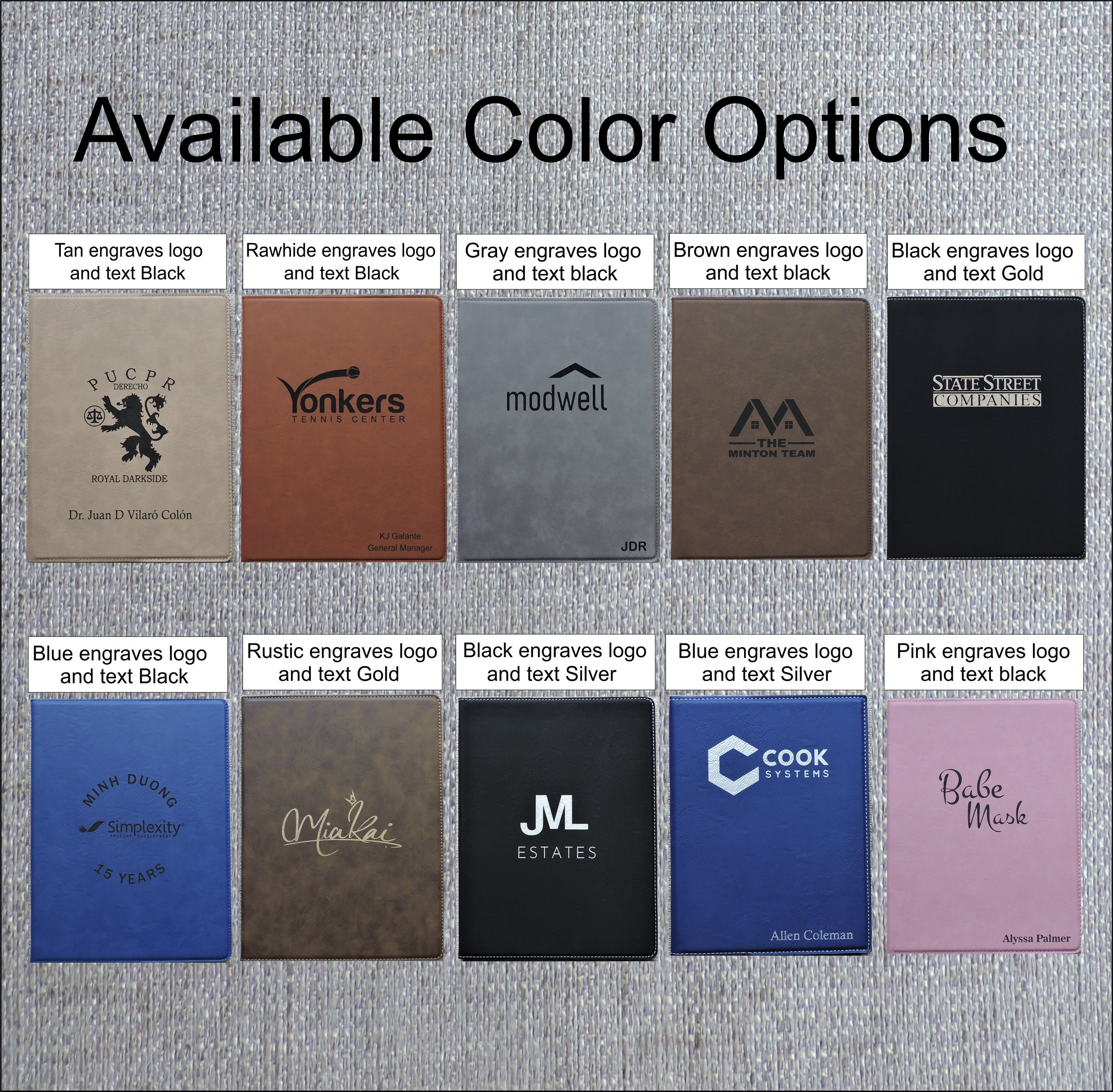 Personalized Leather Logo Portfolio, Corporate Gift, Business Logo ...