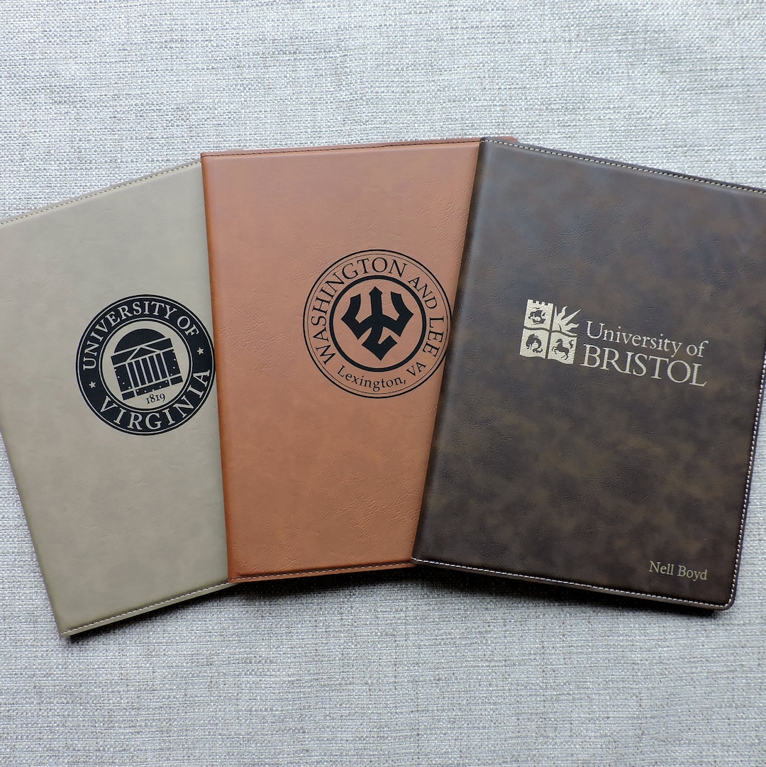Personalized Leather Initial Portfolio, Corporate Gift, Business Logo ...