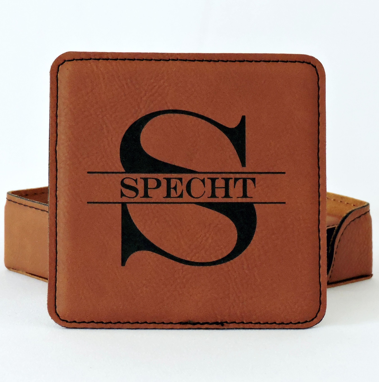 Family Name Coasters, Leather Coasters Set of 6 With Holder ...