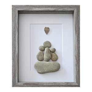 Rock Art Family of Three, Pebble Art Family, Heart Shaped Rock ...