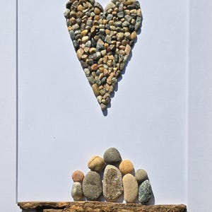 Rock Art Family, Pebble Art Family, Family of 5 in 12x15 Frame ...