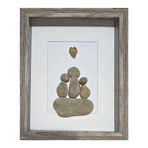 Rock Art Family of Three, Pebble Art Family, Heart Shaped Rock ...
