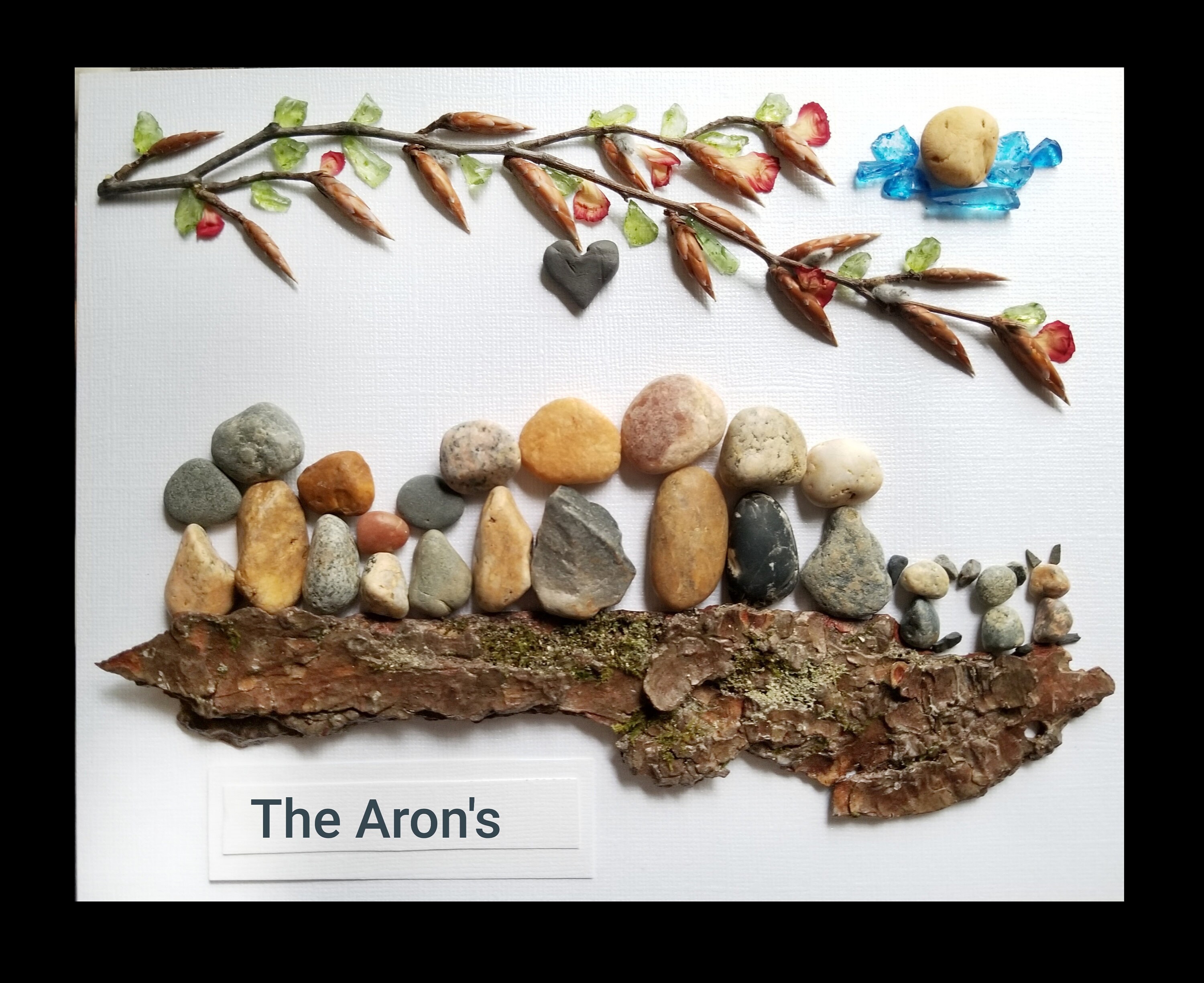 Rock art family stone family art personalized family family | Etsy