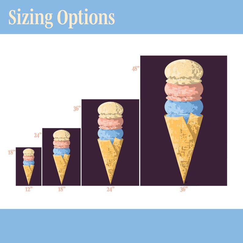 Ice Cream Cone Poster - Etsy