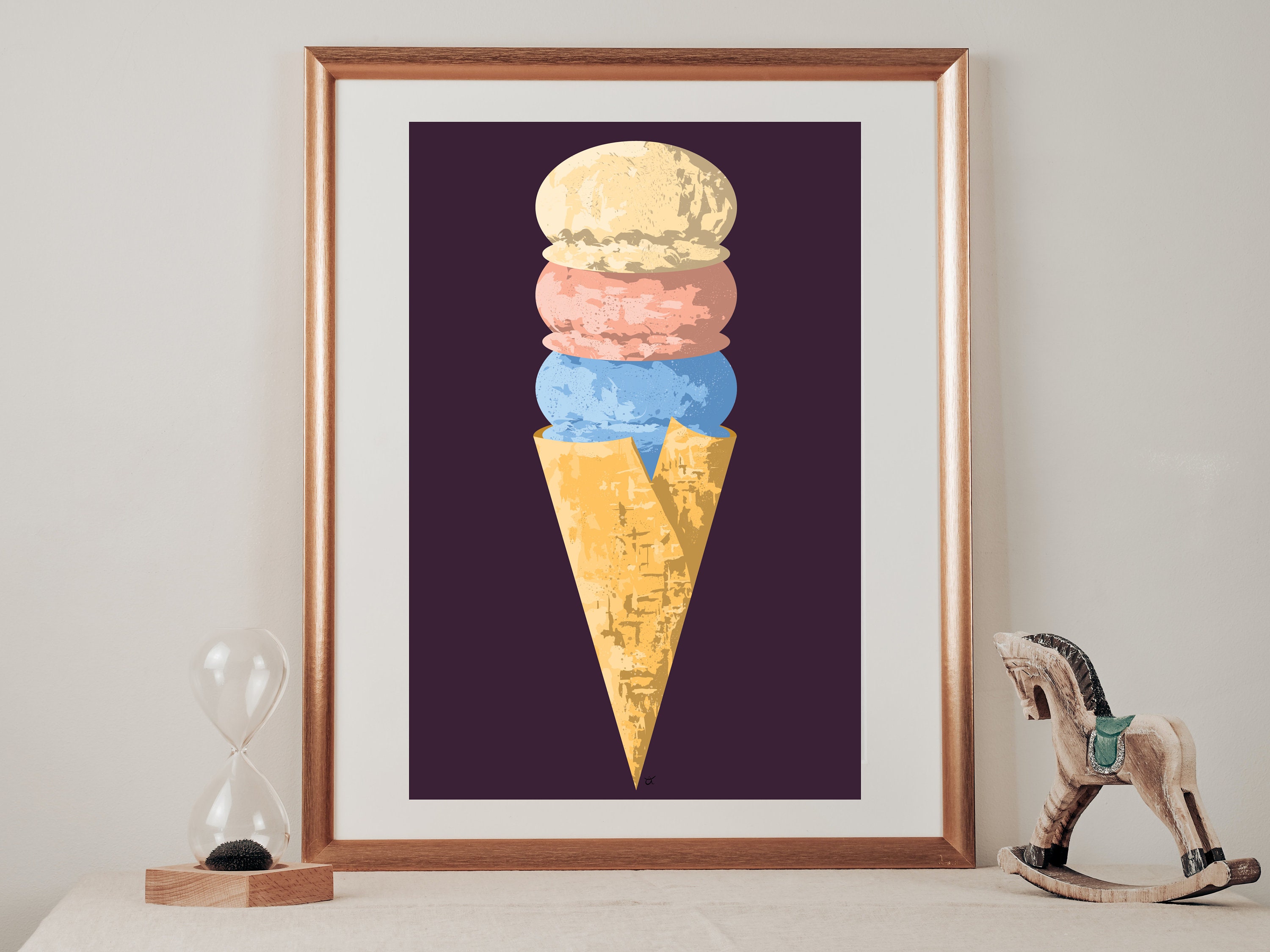 Ice Cream Cone Poster - Etsy