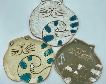 Ceramic Cat Plate | Etsy
