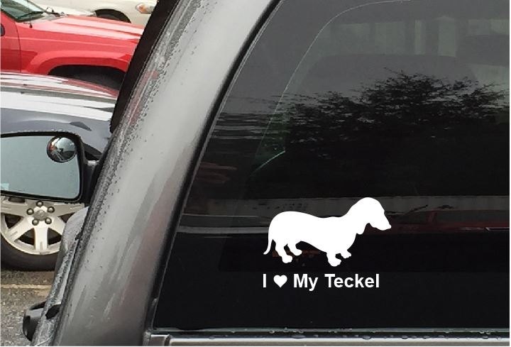 Teckel I Love My Teckel Decal Sticker for Cars and Trucks Windows Glass ...