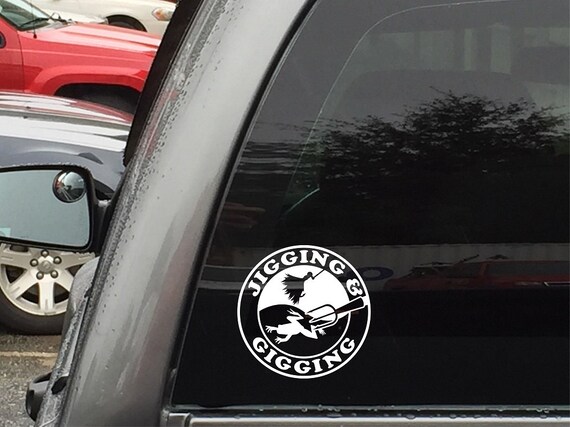 Jigging and Gigging Car Stickers Vinyl Decals for Frog Gigging - Etsy