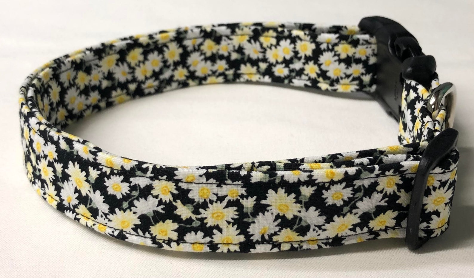 Dog Collar, Black Mini Daisies, Daisy, Daisies, Daisy Dog Collar, Daisy ...