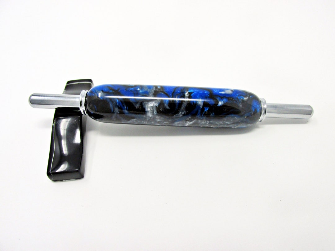 Handmade Double Needle Threader – Blue Damascus Inlace Acrylester With ...