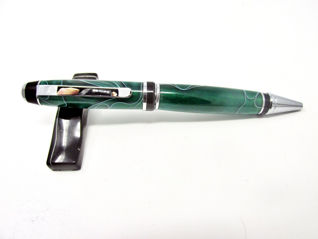 Handmade Big Ben Cigar Ballpoint Pen – Green Swirl Acrylic Acetate ...